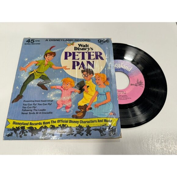 Other | Vintage Walt Disney Disneyland Peter Pan Record 45 Rpm C3 ...